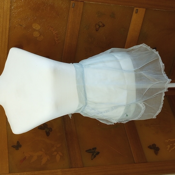 Vintage | Kitchen | Vintage 5s Blue Sheer Lace Apron | Poshmark